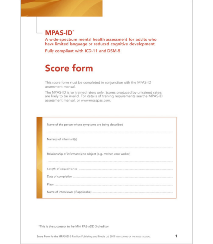 Moss-PAS (ID) Interview Score Forms - Pavilion Publishing
